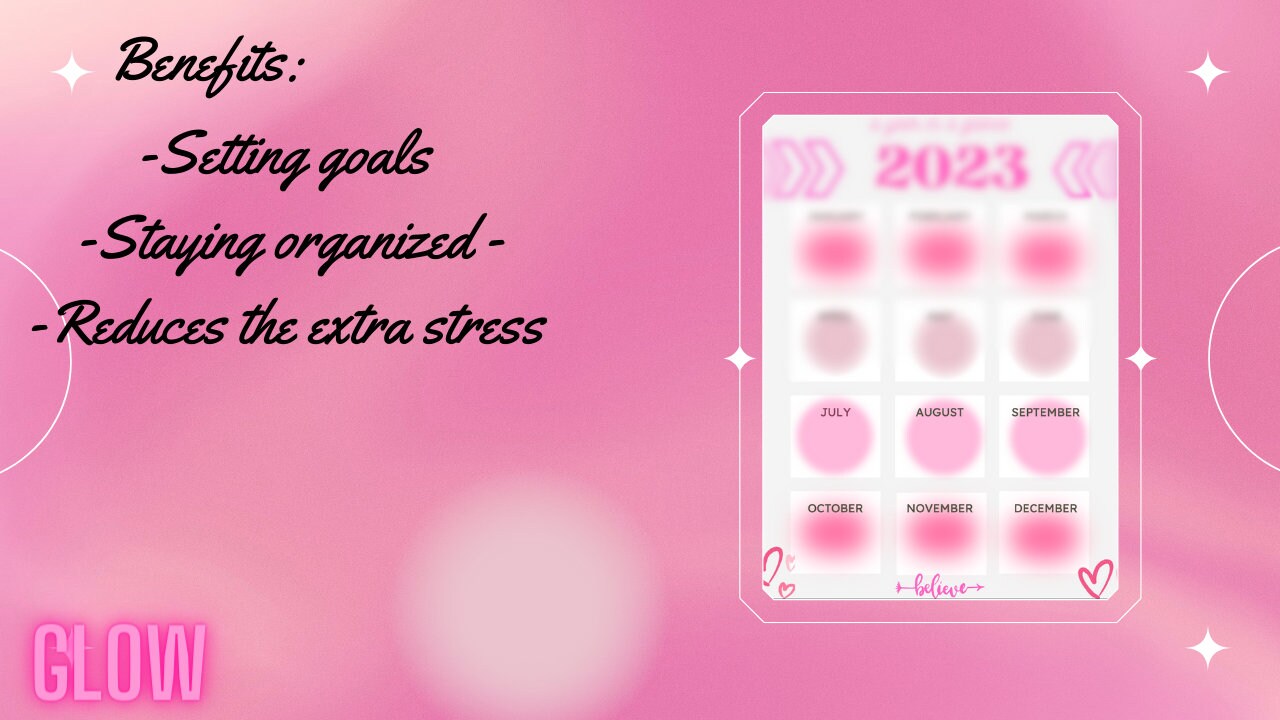 Pink Yearly Planner Template - Etsy