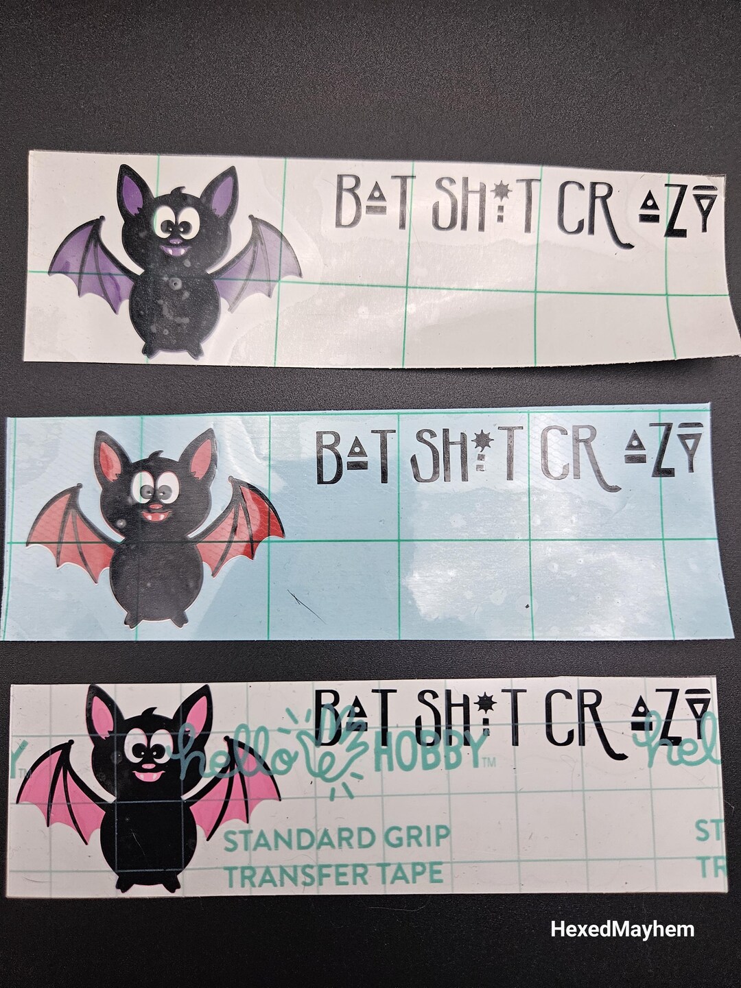 Bat Sh*t Crazy Rear View Mirror Decals | Funny Bat Designs | Halloween ...