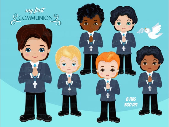 First Communion Clipart for Boys. Communion PNG. Holy | Etsy