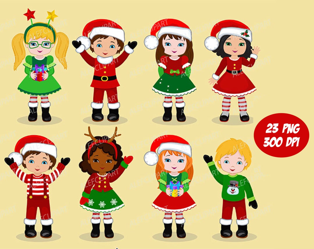 Christmas Kids / Children - Digital Clipart, Christmas Clipart - Etsy