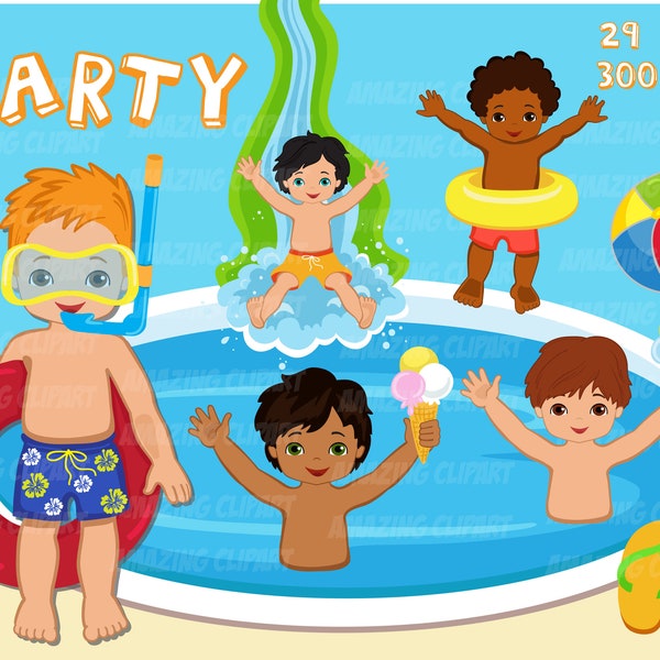 Swimming Clipart - Etsy