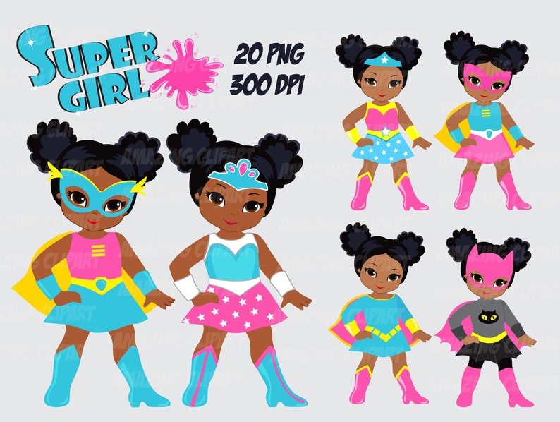 Superheroes Clipart Supergirls Png Superhero Birthday | Etsy