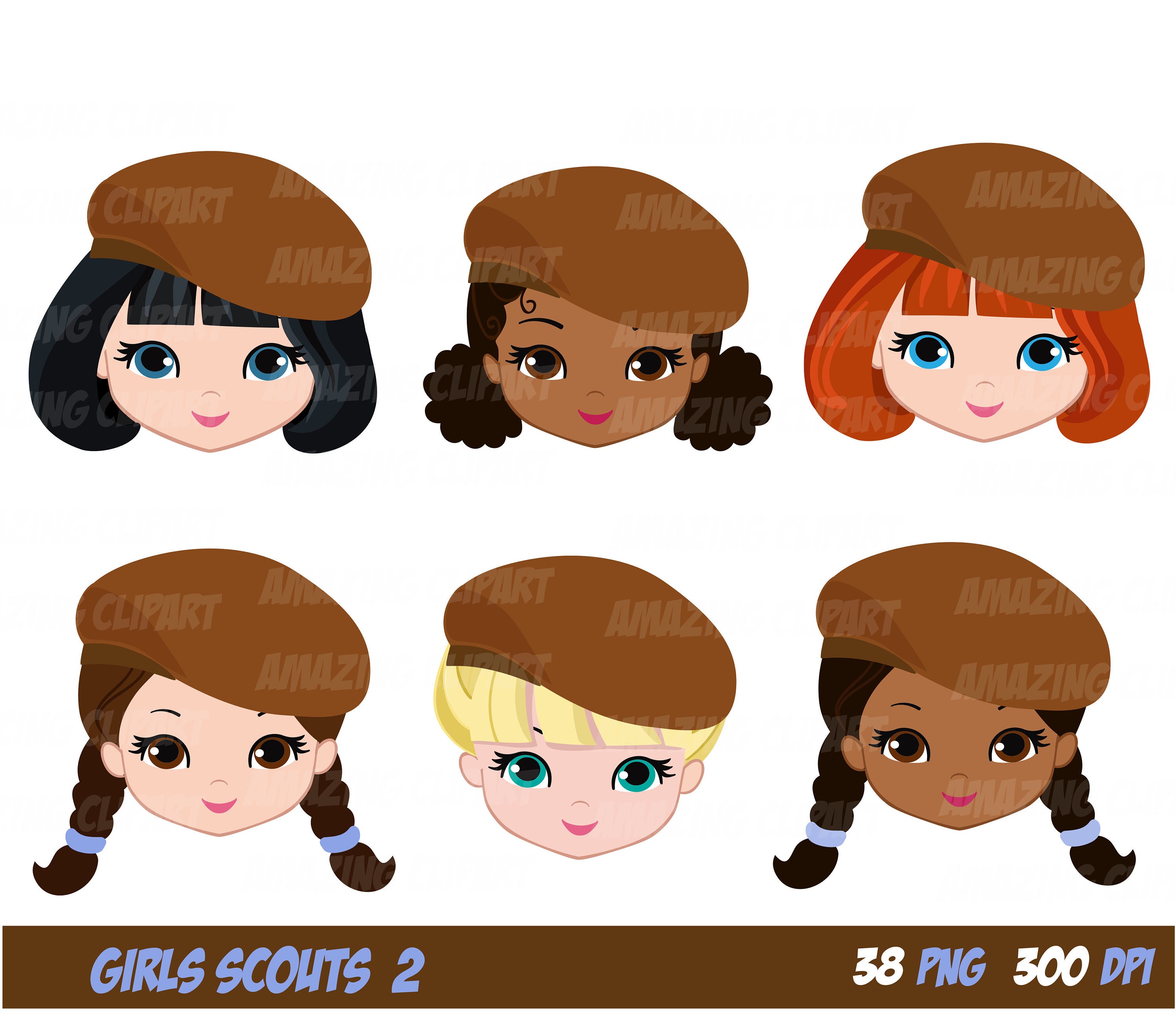 Explorer Girls Clipart Set Brownie Troop 2. Junior Scout Girl - Etsy UK