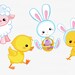 Easter Clipart, Easter Spring Bunny, Lamb, Duck, Chicks. - Etsy