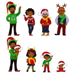 Christmas Family Clipart, Family African American, Christmas Clip Art ...