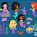 Mermaid Princess, Cute Mermaids Clip Art Mermaid Clipart , Undersea ...