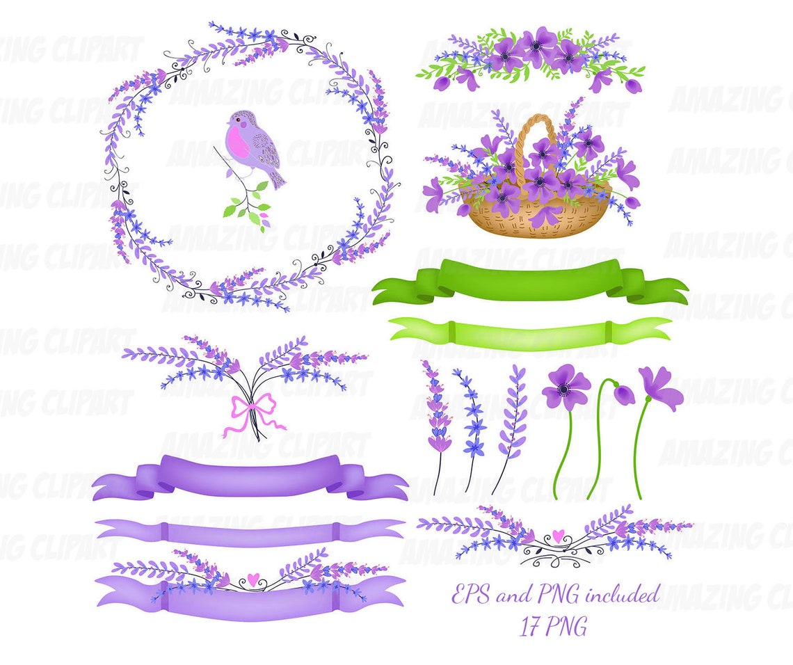 Floral Wreaths Clipart Floral Frame Clipart Floral Border | Etsy