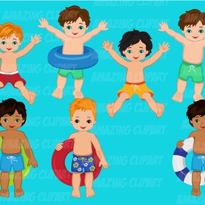 Pool Party, Beach Clipart, Water Slide Boy Clipart, Pool Clipart ...