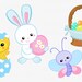 Easter Clipart, Easter Spring Bunny, Lamb, Duck, Chicks. - Etsy