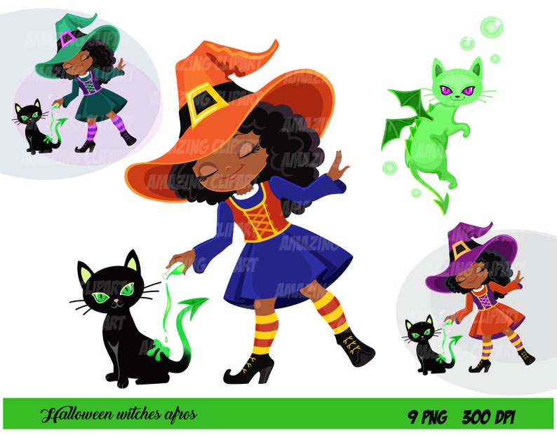 Witches Clipart Magical Transformation Witchcraft in Action - Etsy