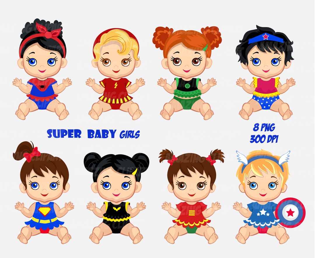 Superhero Babies Clipart, Superheroes Clipart, Superbaby Girls Png ...