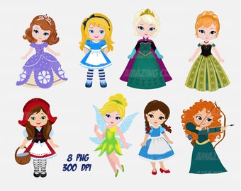 Princess Sidekicks Clipart - Etsy