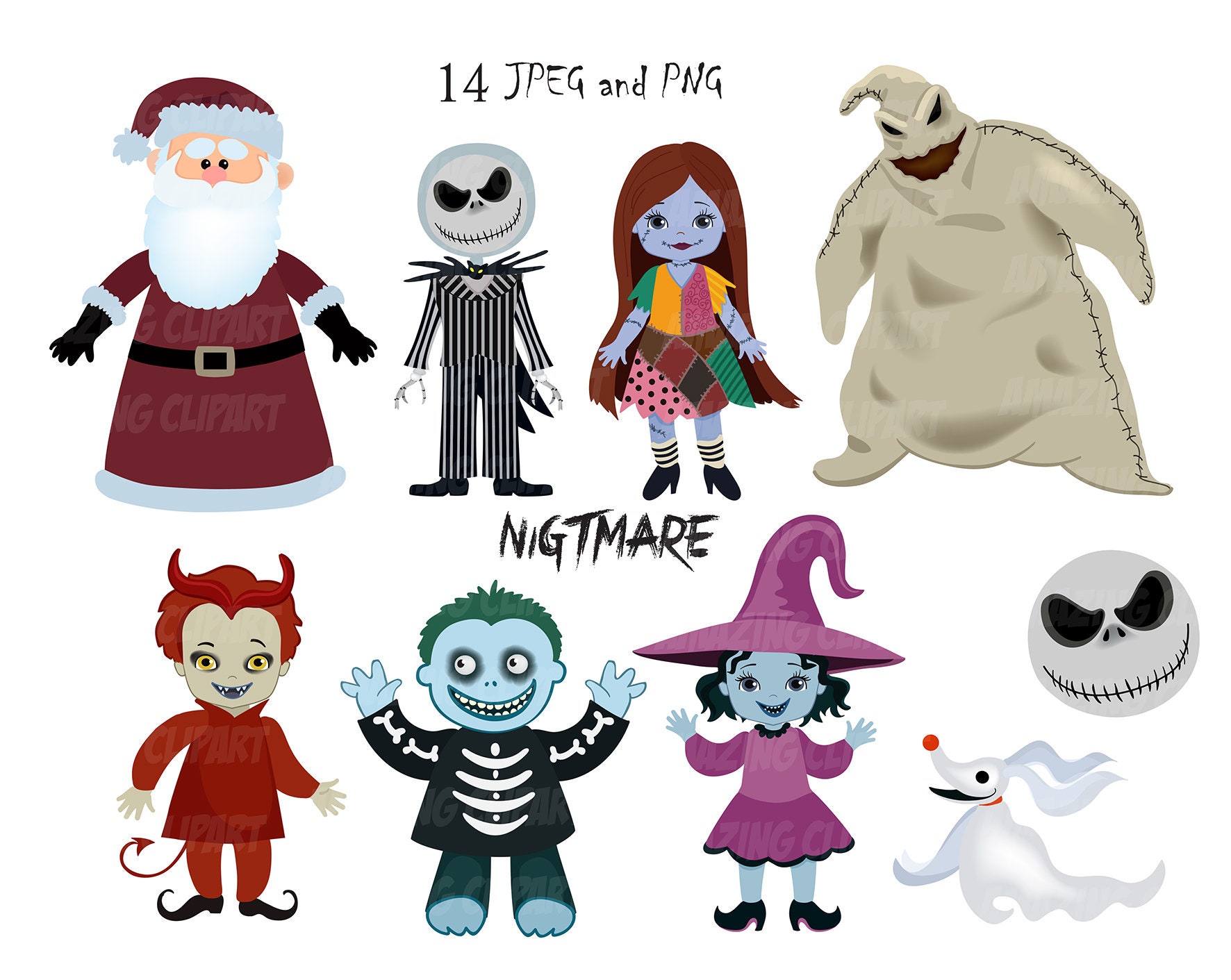 Nightmare Before Christmas Characters Clipart