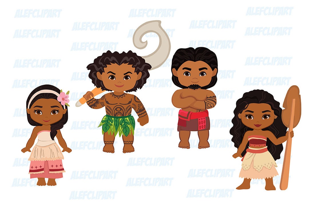 Polynesian Princess Clipart Cute Princess Instant Download Princess ...