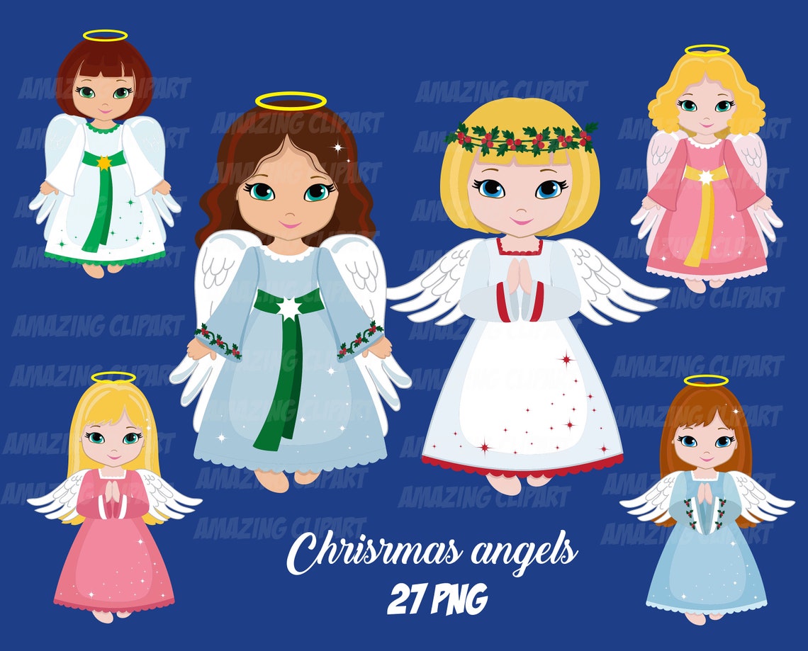 Nativity Angel Clipart. Christmas Angels Clipart Angel - Etsy