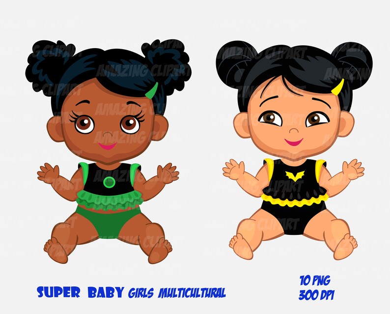 Multicultural Super Babies Clipart Superheroes Clipart - Etsy