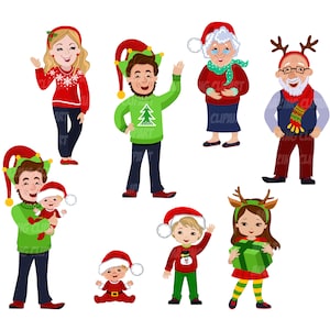 Christmas Family Clipart, Family Clipart, Christmas Clip Art, Christmas ...