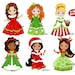 Christmas Princess Clipart - Etsy