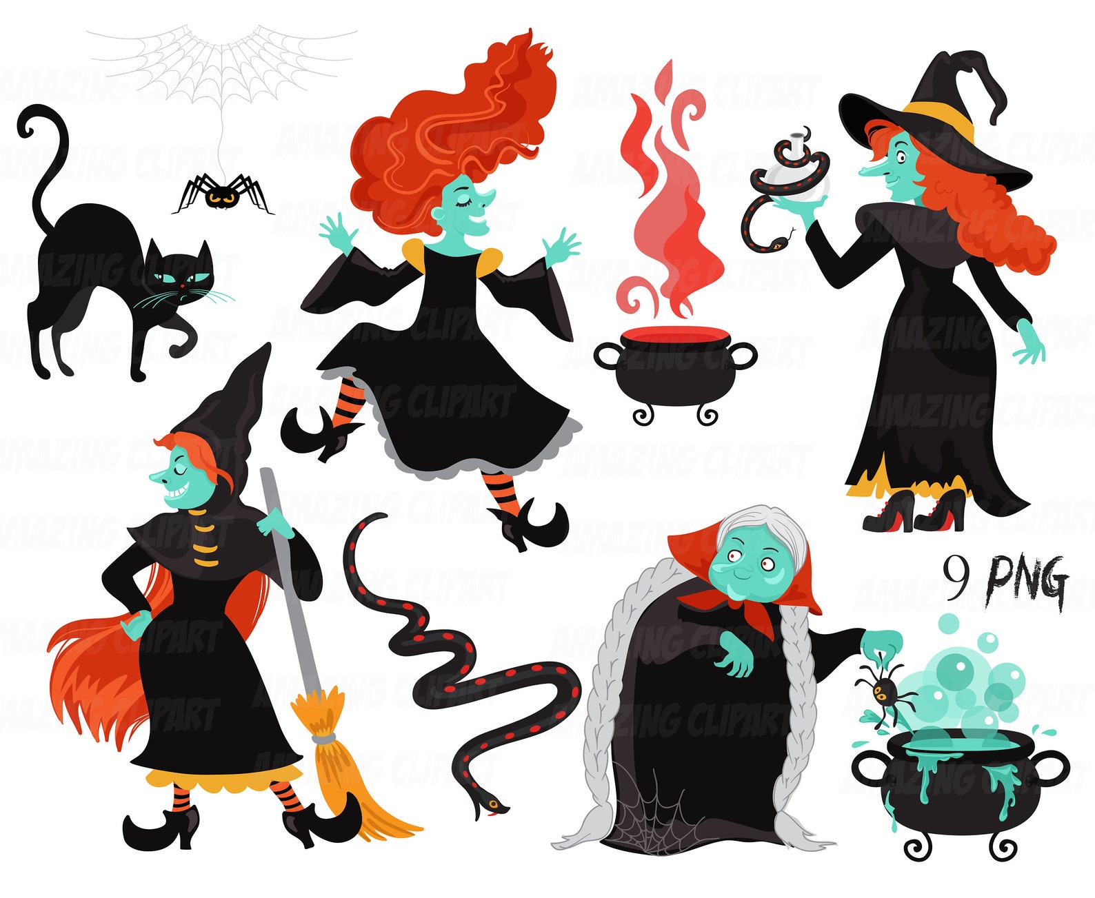 Real Scary Witches, Characters Clipart, Witches Clipart, Halloween ...