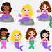 Mermaid Princess, Cute Mermaids Clip Art Mermaid Clipart , Undersea ...