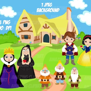 Princess Digital Clipart, Princess Clipart, Snow White Clipart, Cute ...