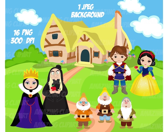 Princess Digital Clipart Princess Clipart Snow White | Etsy