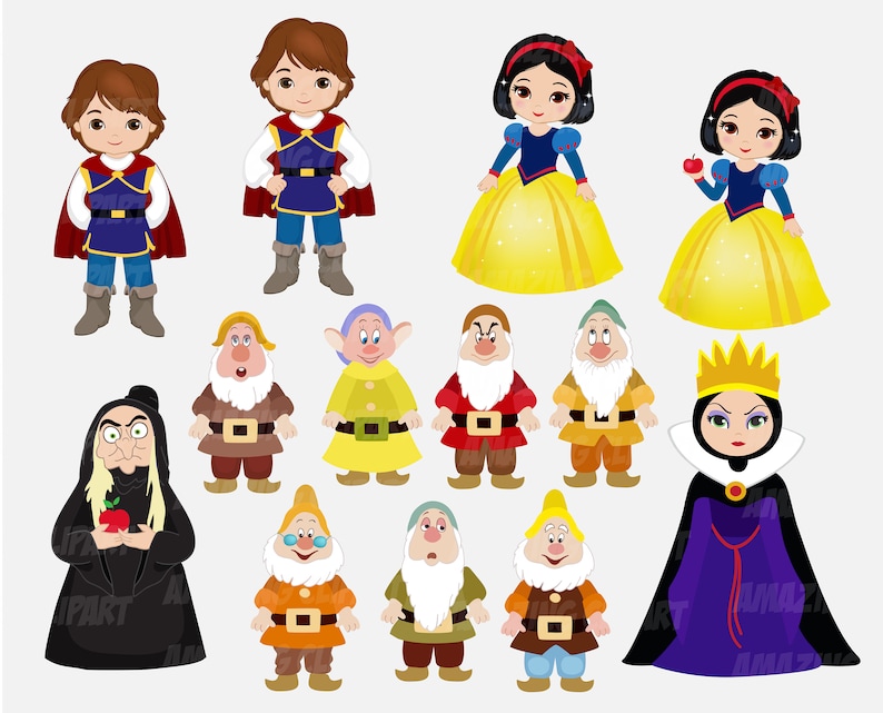 Princess Digital Clipart Princess Clipart Snow White | Etsy