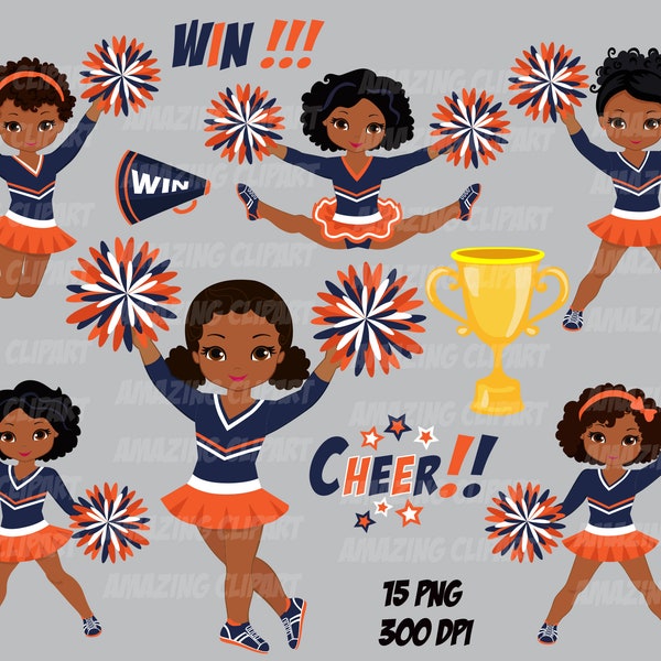Orange Cheerleader Clip Art - Etsy