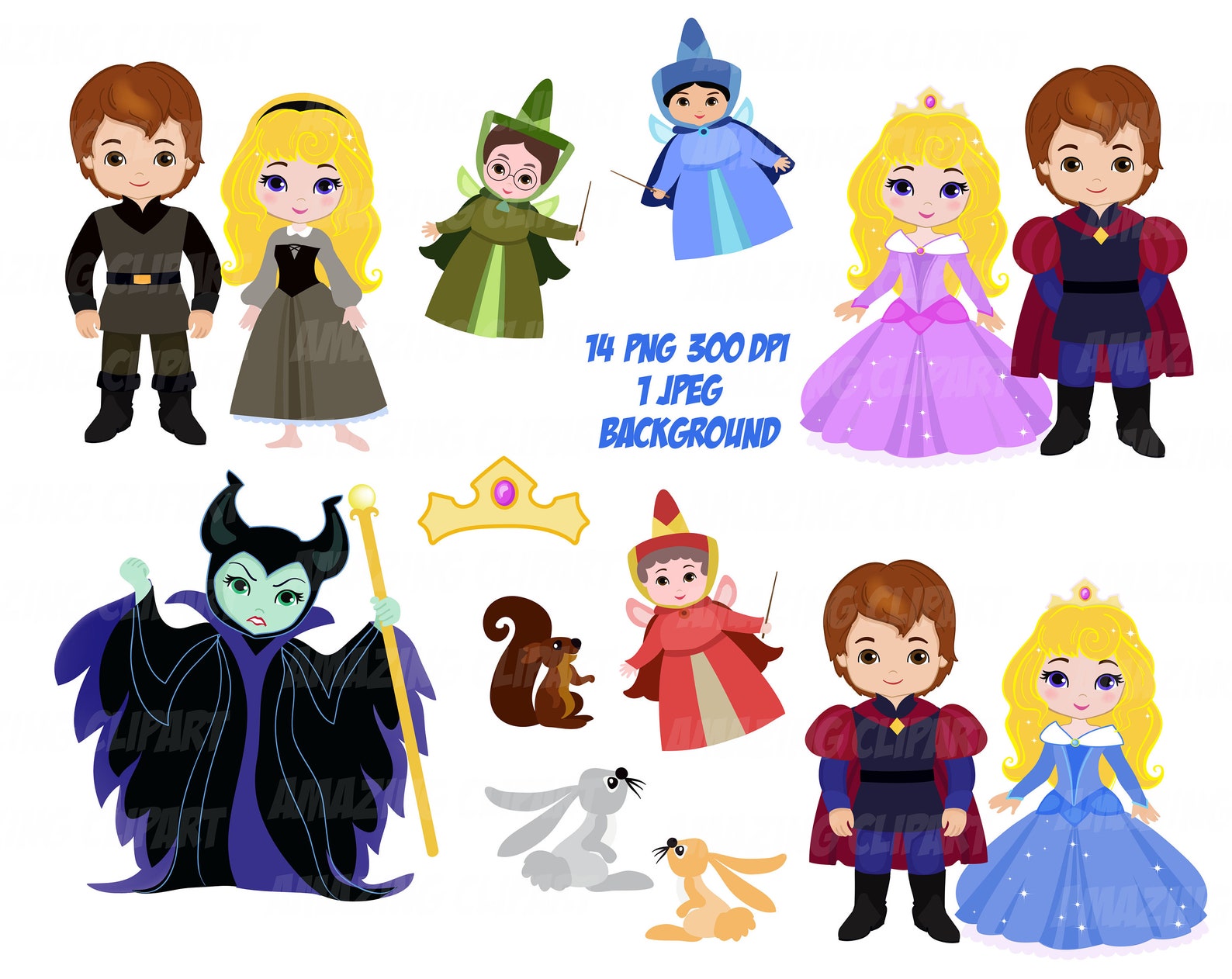 Sleeping Princess Clipart. Princess Digital Clipart Princess - Etsy