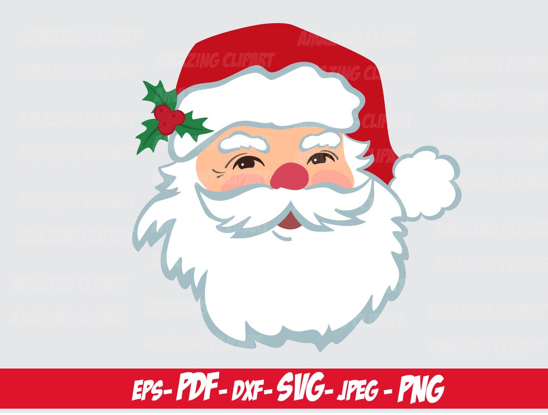 Santa Face Svg,eps,jpg, Christmas Santa Claus SVG, Christmas Silhouette ...