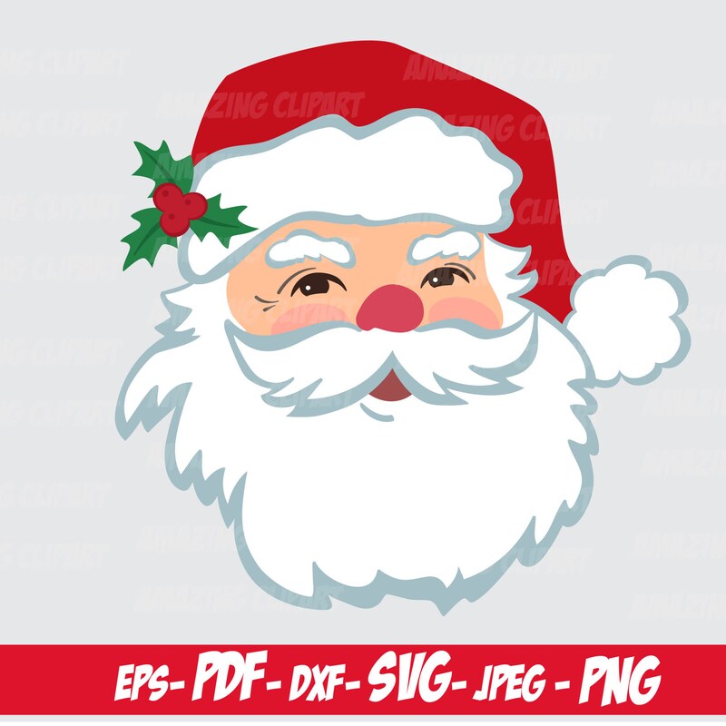 Santa Face Svg - Etsy
