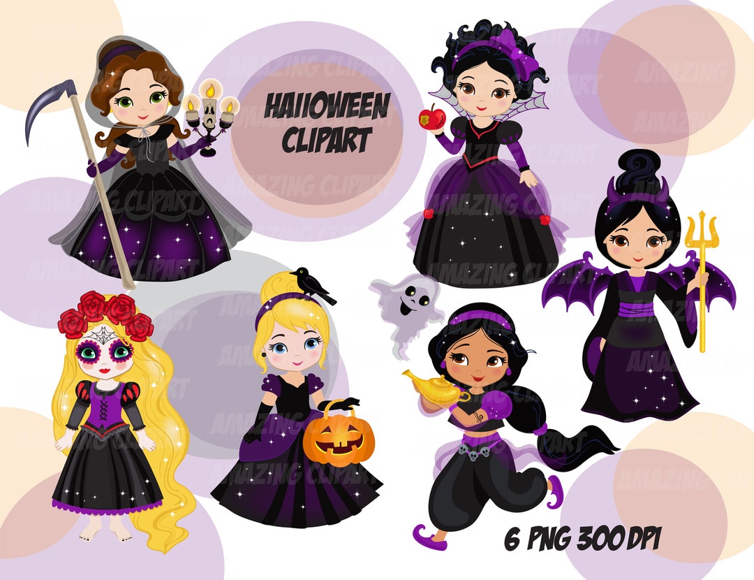 Halloween Princess. Cute Halloween Princess Clip Art Instant Download ...