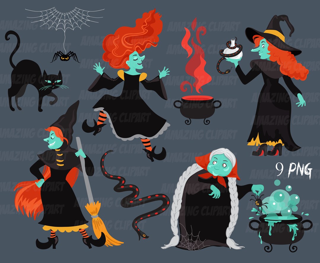 Real Scary Witches, Characters Clipart, Witches Clipart, Halloween ...