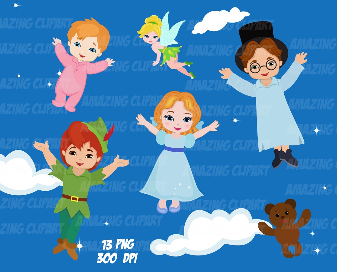 Cute Peter Pan Clip Art. Pirate Clip Art. Neverland Sequence. Instant ...