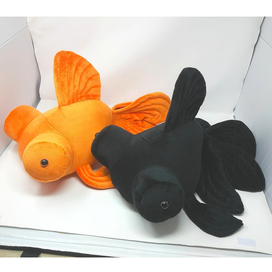 Two Telescope Eye Plush Goldfish: One Blackmoor Goldfish and One Orange ...