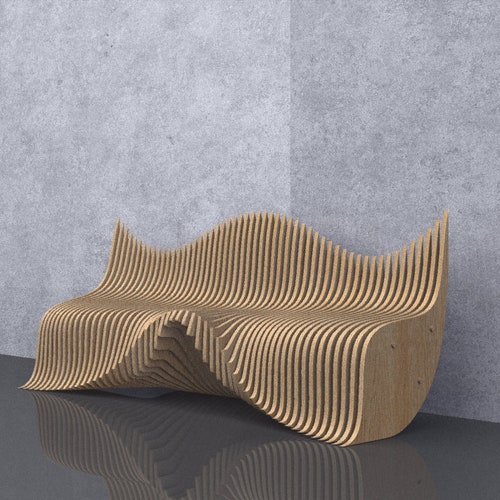 Parametric Wavy Wooden Furniture 34 Bench Design / CNC Files - Etsy
