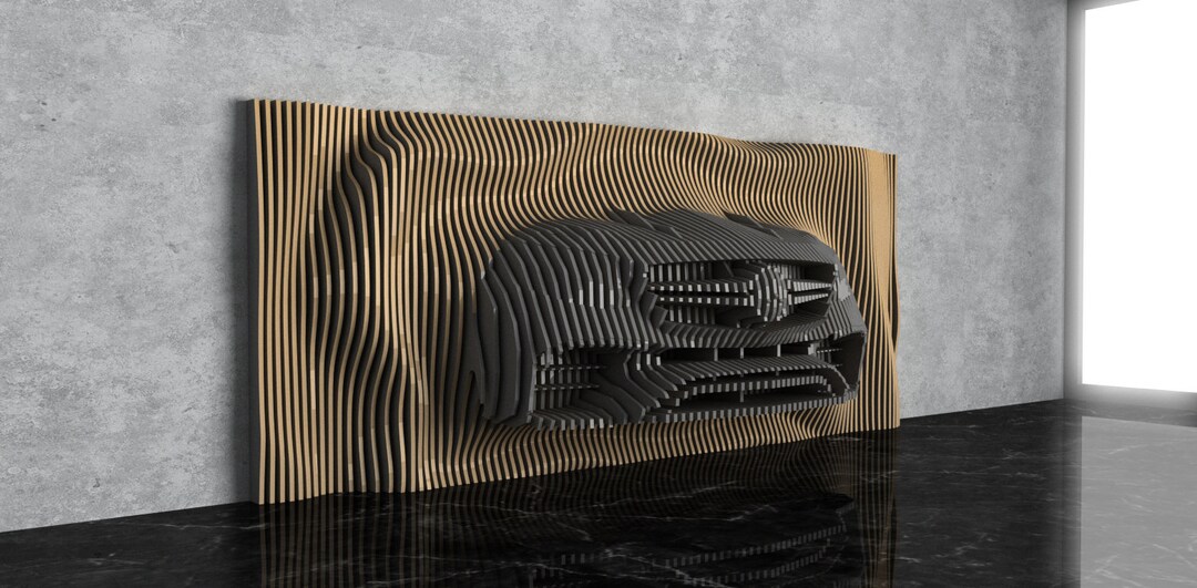 Parametric Wavy Wooden Wall Decor 57 / Car Model Wall Decor Design ...