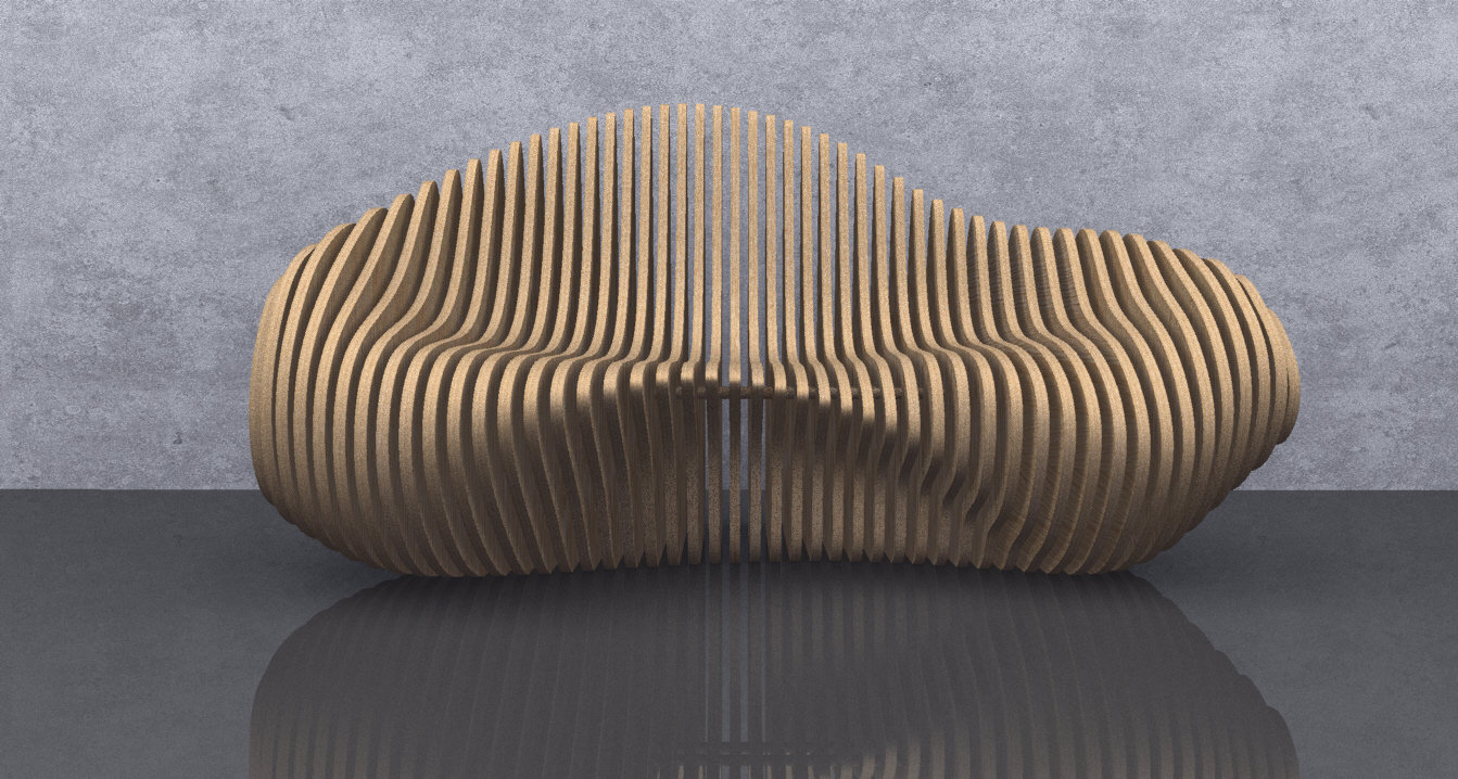 Parametric Wavy Wooden Furniture 01 Sofa Design / CNC Files - Etsy Canada
