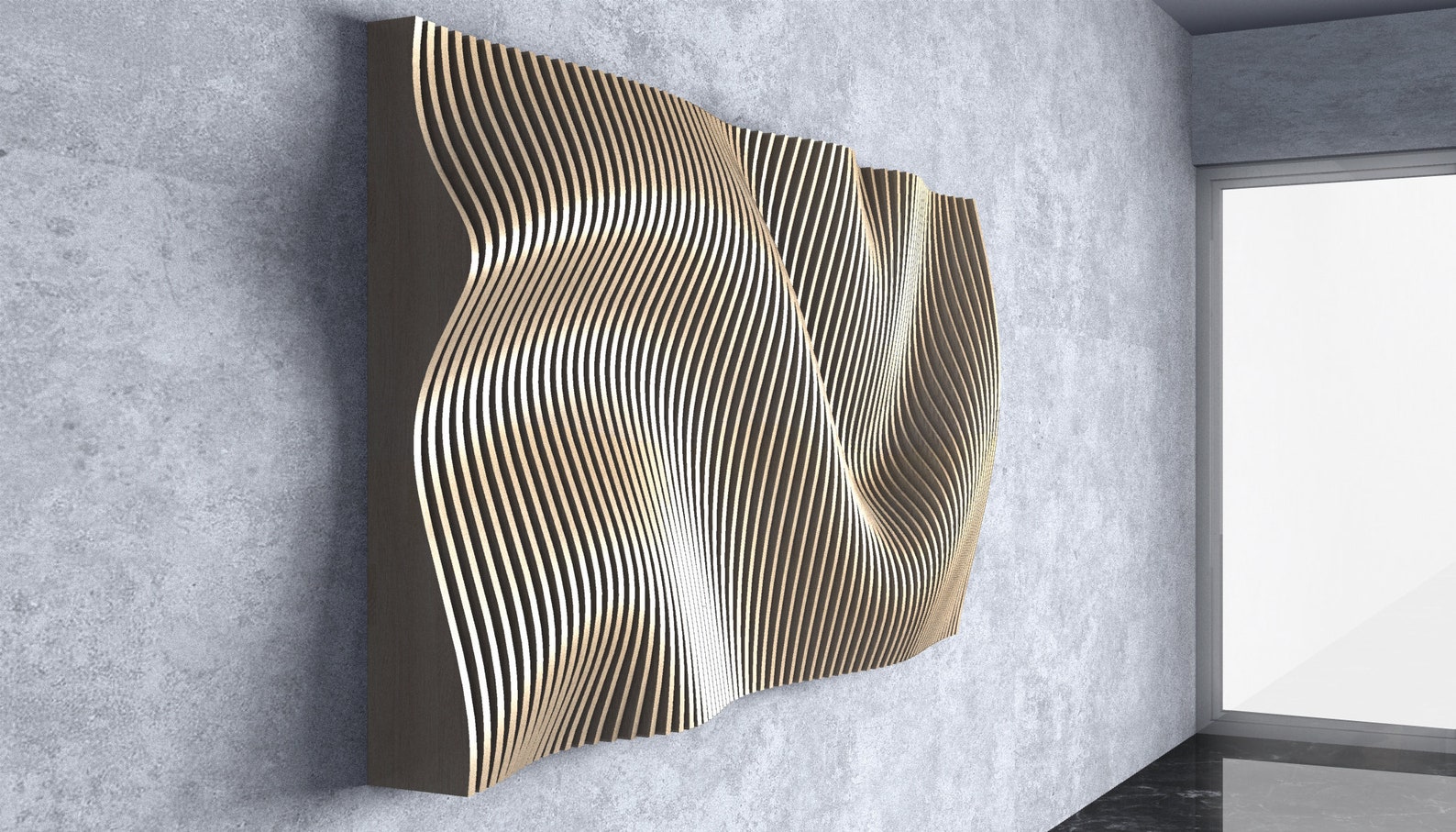 Parametric Wavy Wooden Wall Decor 30 / CNC Files for Cutting - Etsy