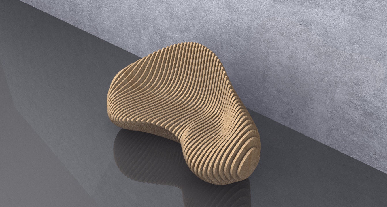 Parametric Wavy Wooden Furniture 01 - Sofa Design / CNC Files for ...