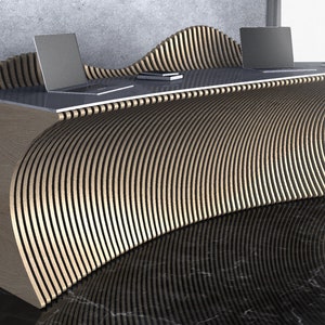 Parametric Wavy Wooden Furniture 24 - Office Desk / CNC Files for ...