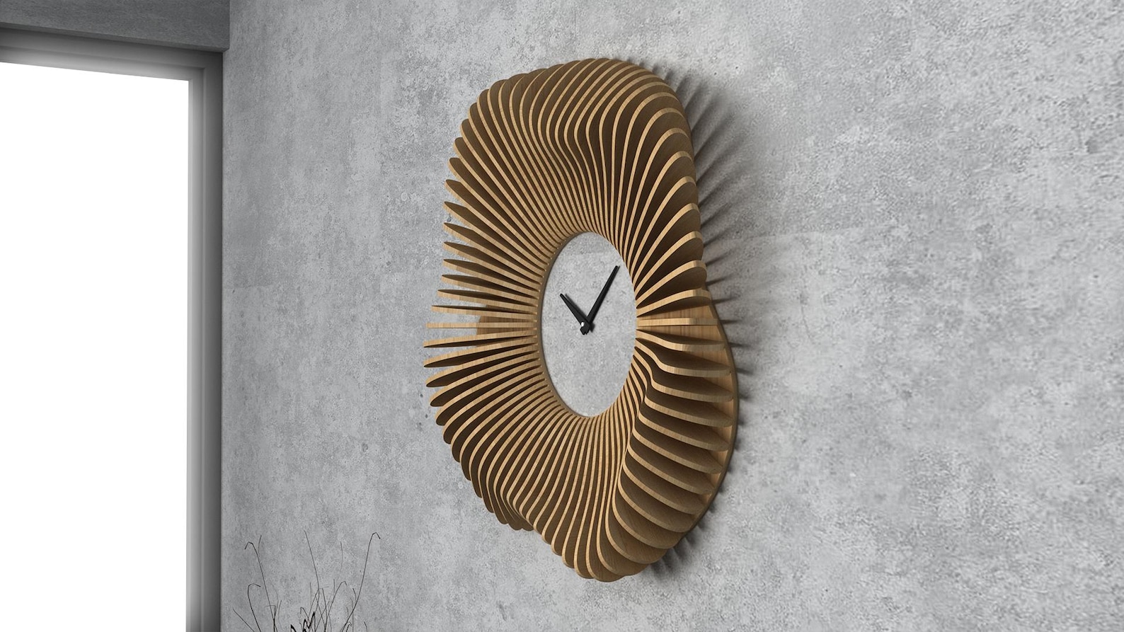Parametric Wavy Wooden Wall Decor 64 / Clock Design / Digital Files for ...