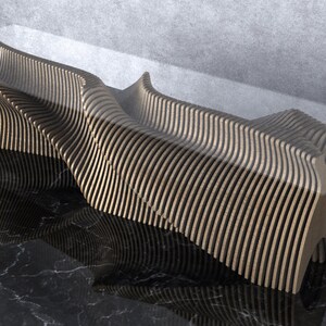 Parametric Wavy Wooden Furniture 31 - Dinner Table Design / CNC Files ...