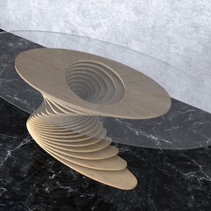 Parametric Wavy Wooden Furniture 35 - Dinner Table Design / CNC Files ...