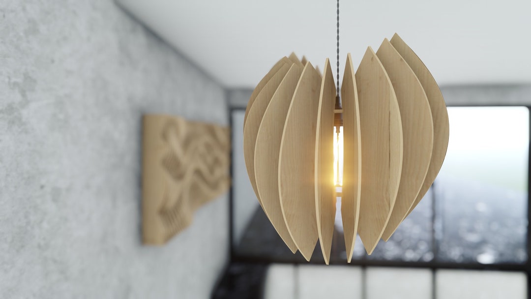 Parametric Wavy Wooden Lighting 04 - Chandelier Model / CNC Files for ...
