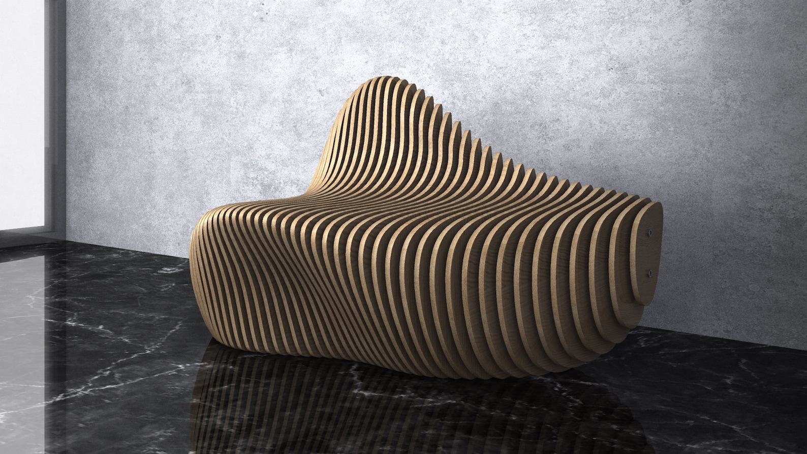 Parametric Wavy Wooden Furniture 13 - Sofa Design / CNC Files for ...