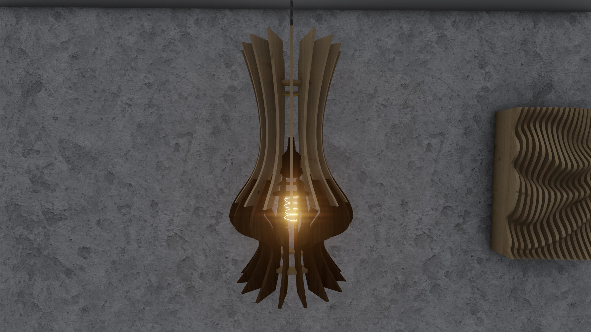 Parametric Wavy Wooden Lighting 01 Chandelier Model / CNC - Etsy