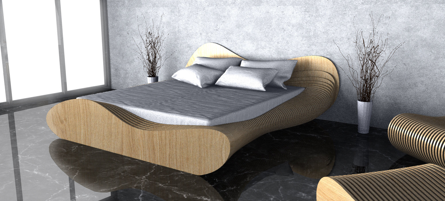 Parametric Wavy Wooden Furniture 28 King Size Bed Design and | Etsy