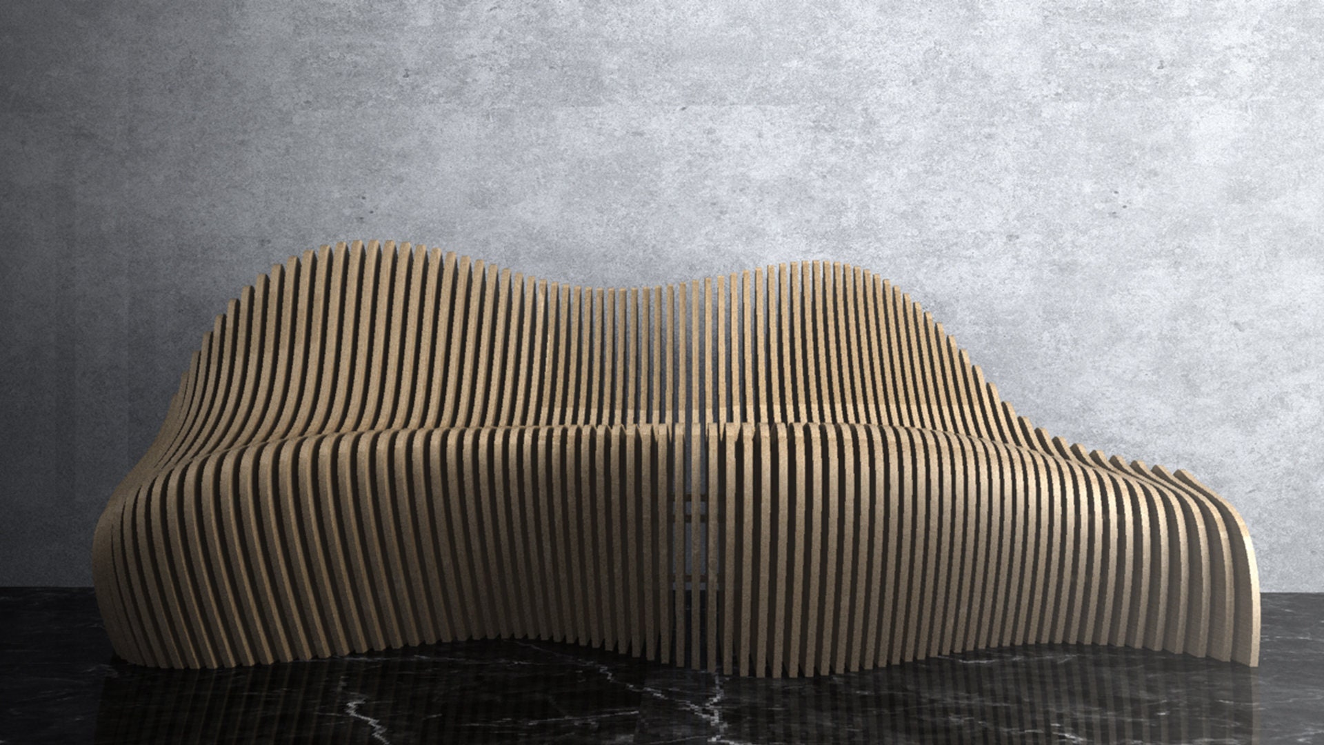 Parametric Wavy Wooden Furniture 19 Sofa Design / CNC Files - Etsy
