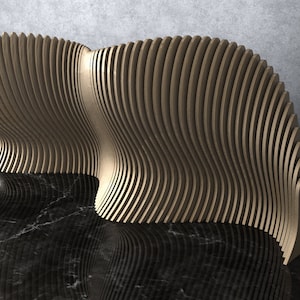 Parametric Wavy Wooden Furniture 19 - Sofa Design / CNC Files for ...